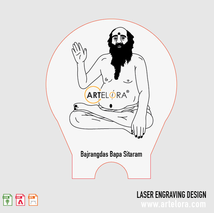 Bajrangdas Bapa Sitaram Laser Engraving – ArtElora