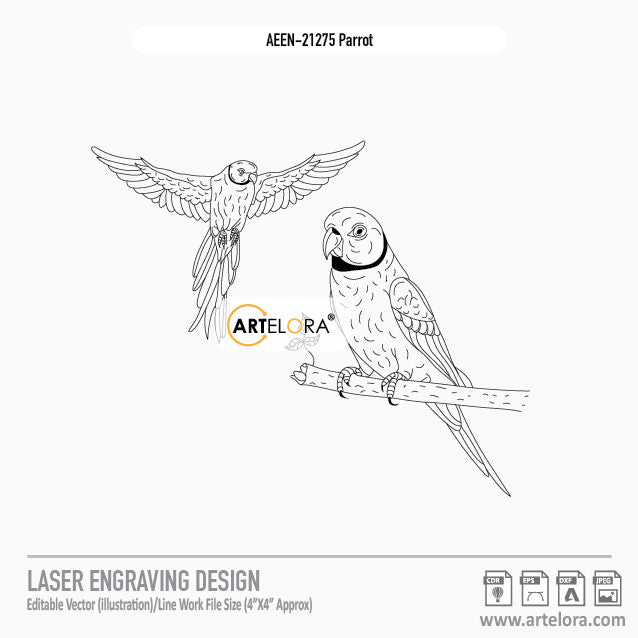 Parrot Laser Engraving Design – ArtElora