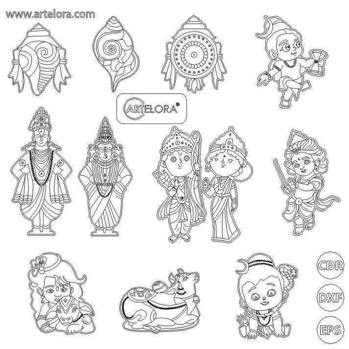 Pre Marked Base Design God Cartoon Drawing – ArtElora