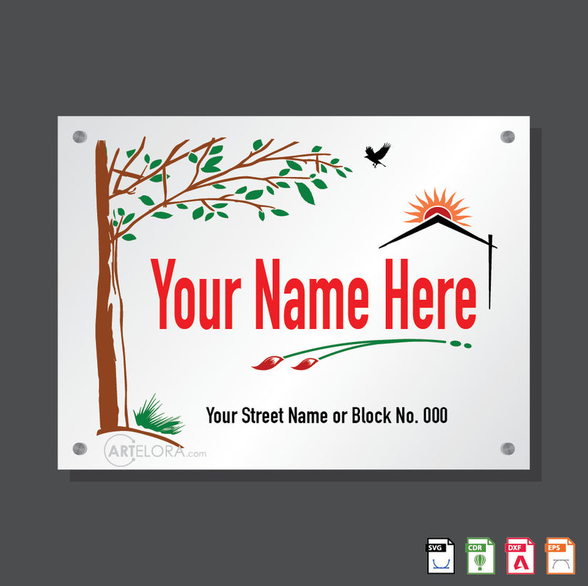 Name Plate Tree with House – ArtElora
