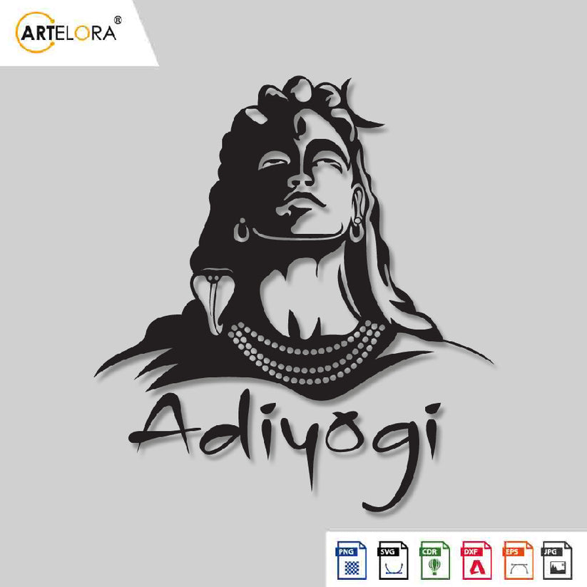 2D Modern Art Adiyogi Laser Cutting Design – ArtElora