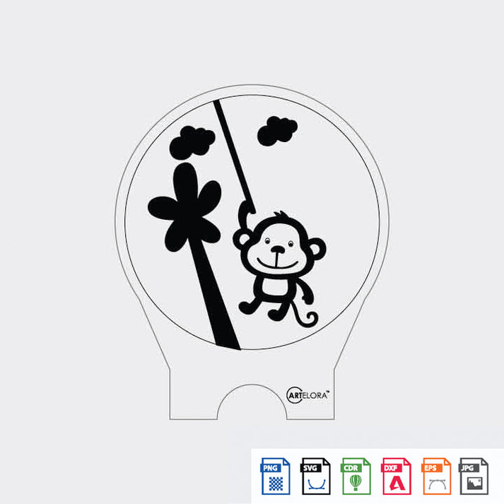 Laser Engraving Hanging Monkey Cartoon – ArtElora