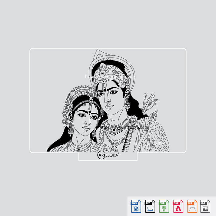 Laser Engraving Sita Ram Drawing – ArtElora