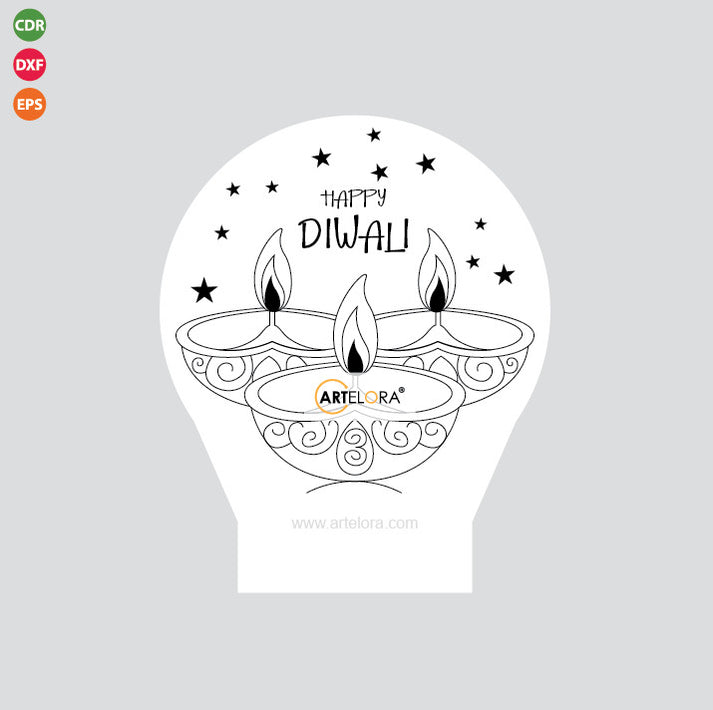 Laser Engraving Dipak (Diya) Diwali Design – ArtElora