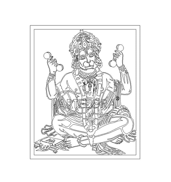 2D Modern Art Hanuman Ji Laser Cuutting – ArtElora
