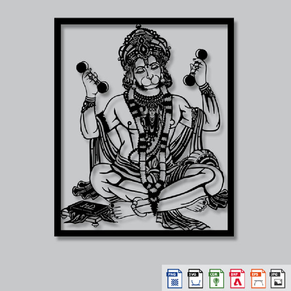 2D Modern Art Hanuman Ji Laser Cuutting – ArtElora