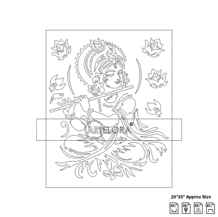 2D Modern Art Shri Krishna – ArtElora
