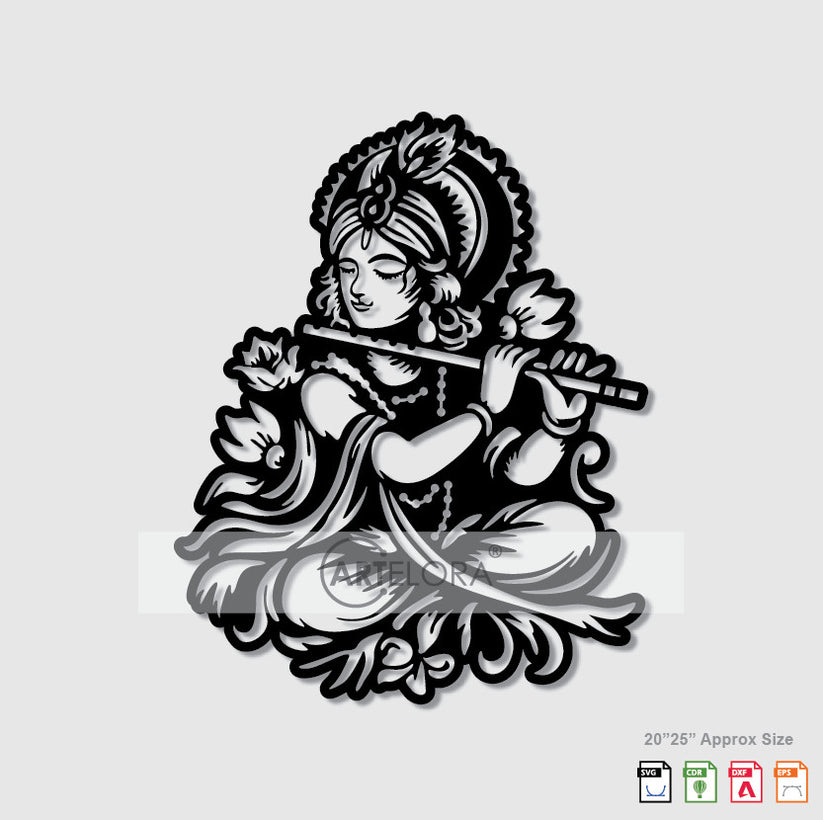 2D Modern Art Shri Krishna – ArtElora