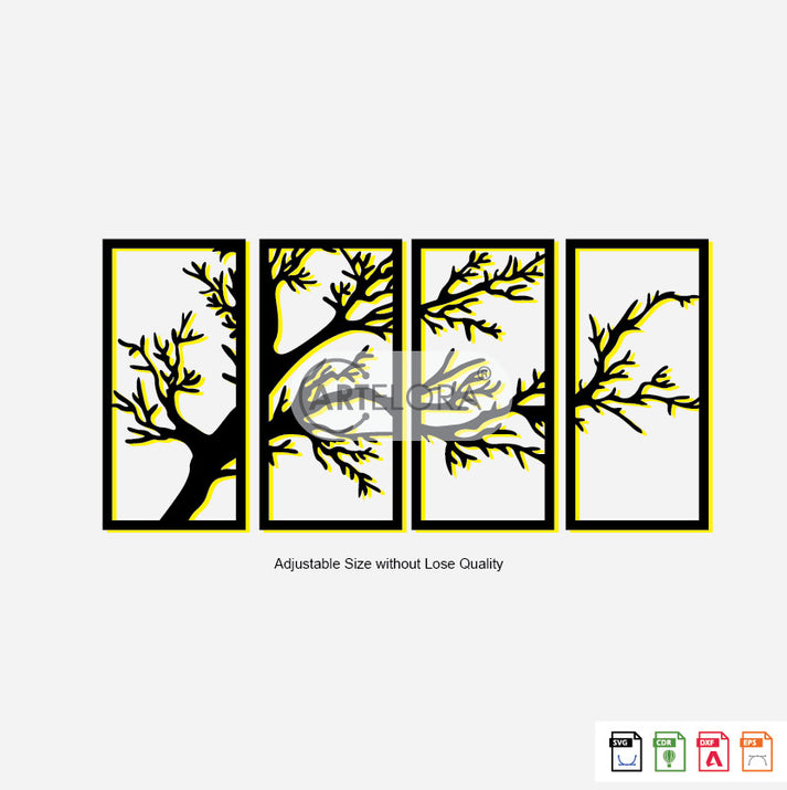 2D Modern Art Metal Tree Wall Decor Art – ArtElora