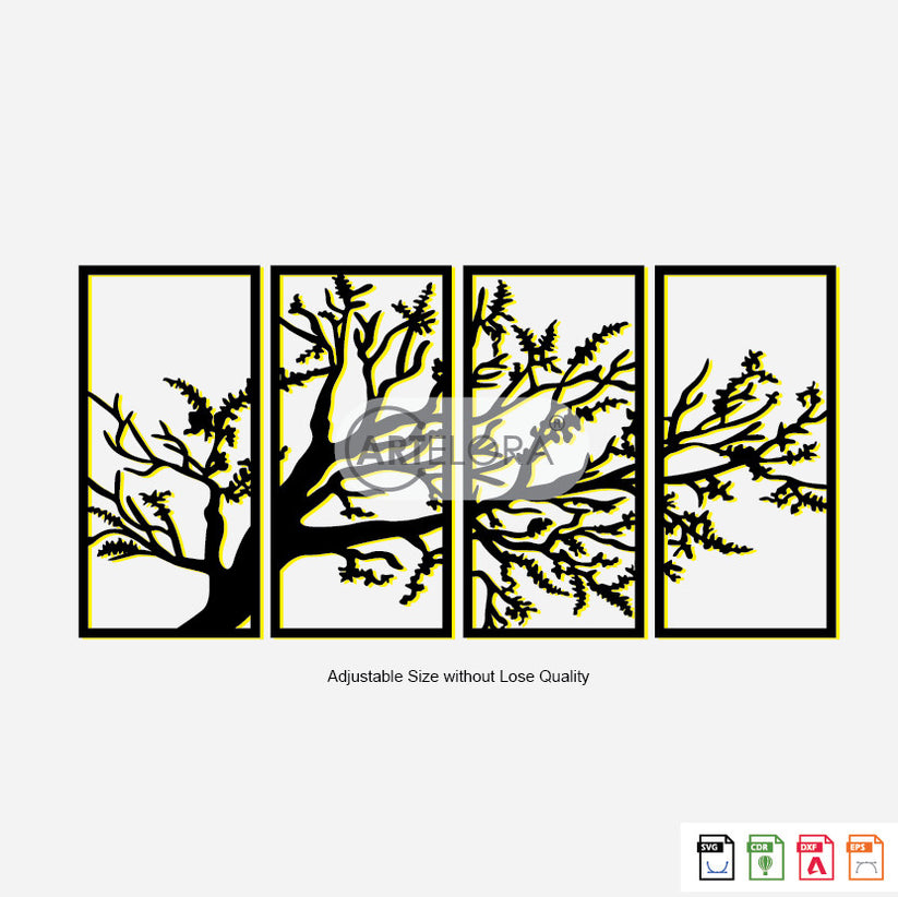 2D Modern Art Metal Tree Wall Decor Art – ArtElora