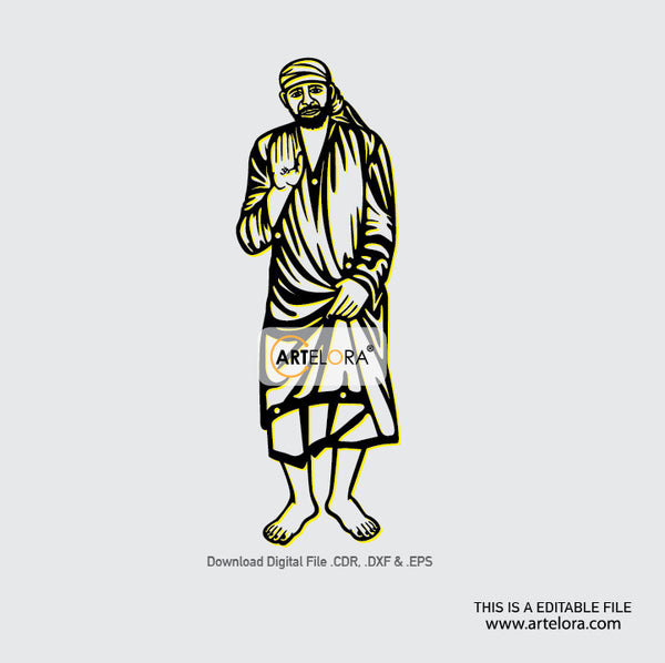 2D Modern Art Sai Baba of Shirdi – ArtElora