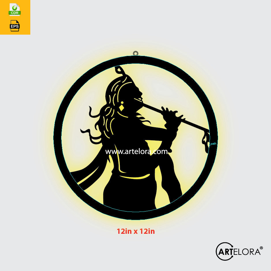 2D Modern Art Krishna wall art laser cutting – ArtElora