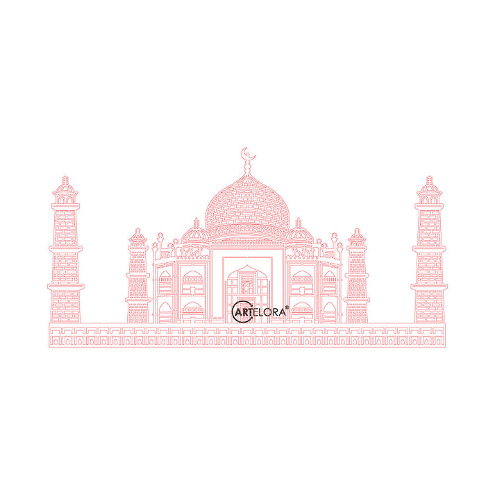 2D Modern Art Taj Mahal wall art laser cutting – ArtElora