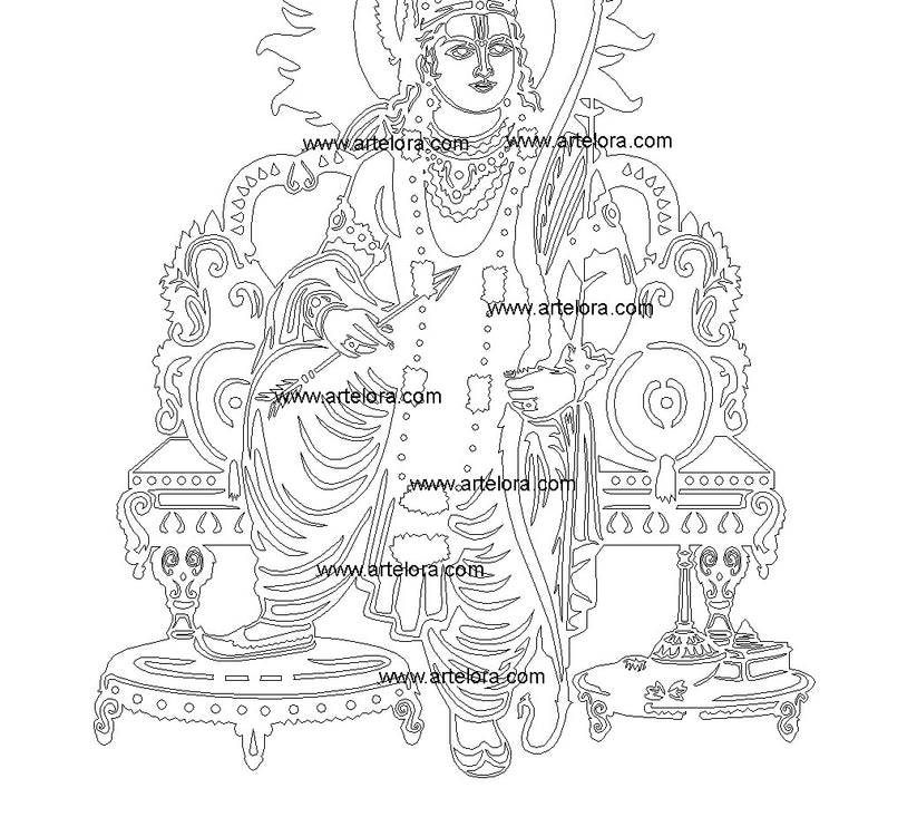 2D Modern Art Shri Ram Avatar (Vishnu Dashavatara) – ArtElora